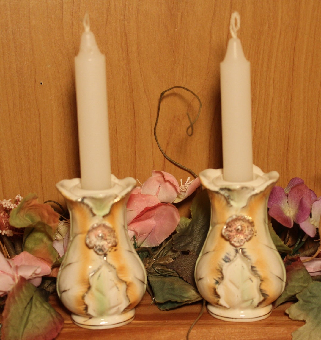 Hand Painted Betson Candle Holders ~ Porcelain ~ Striking Color ...