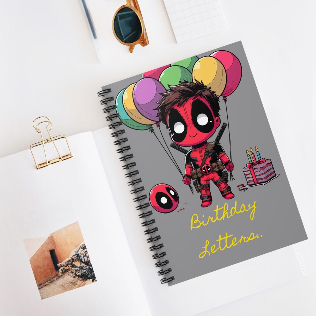 Deadpool Birthday Letters Boy Spiral Notebook - Ruled Line - Etsy