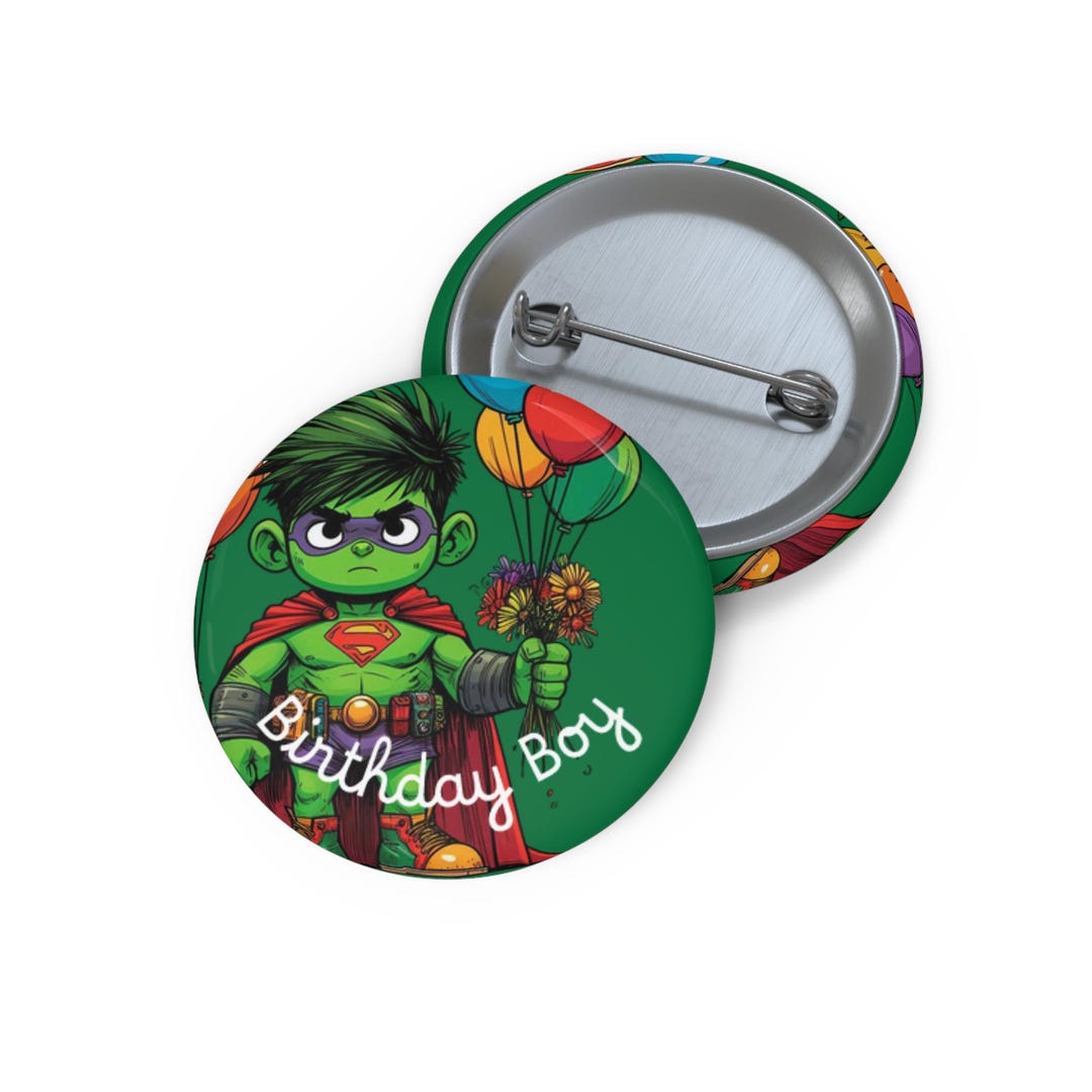 Hulk Birthday Boy Pin Button - Etsy
