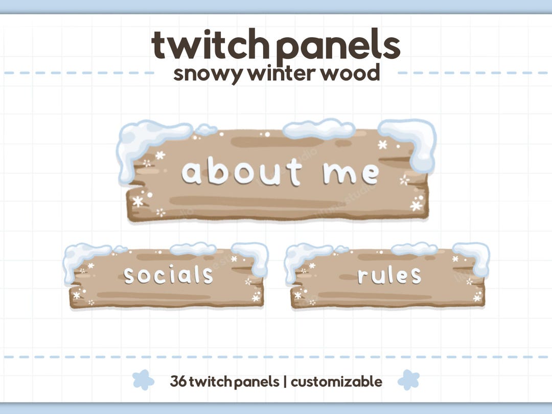Snowy Winter Wood Twitch Panels | Cozy Winter Stream Panels | Cute ...