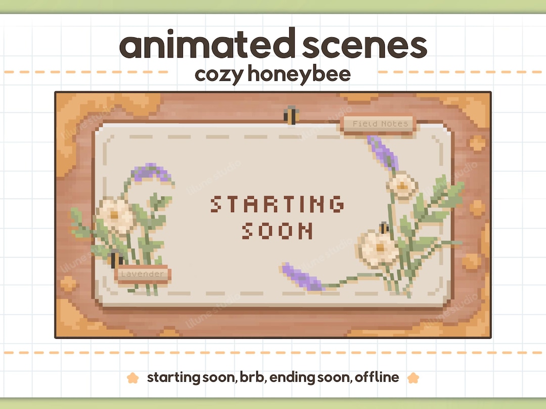 Animated Pixel Cottagecore Twitch Scenes – Cozy Nature Starting Soon ...