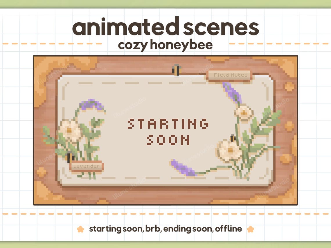 Animated Pixel Cottagecore Twitch Scenes – Cozy Nature Starting Soon ...