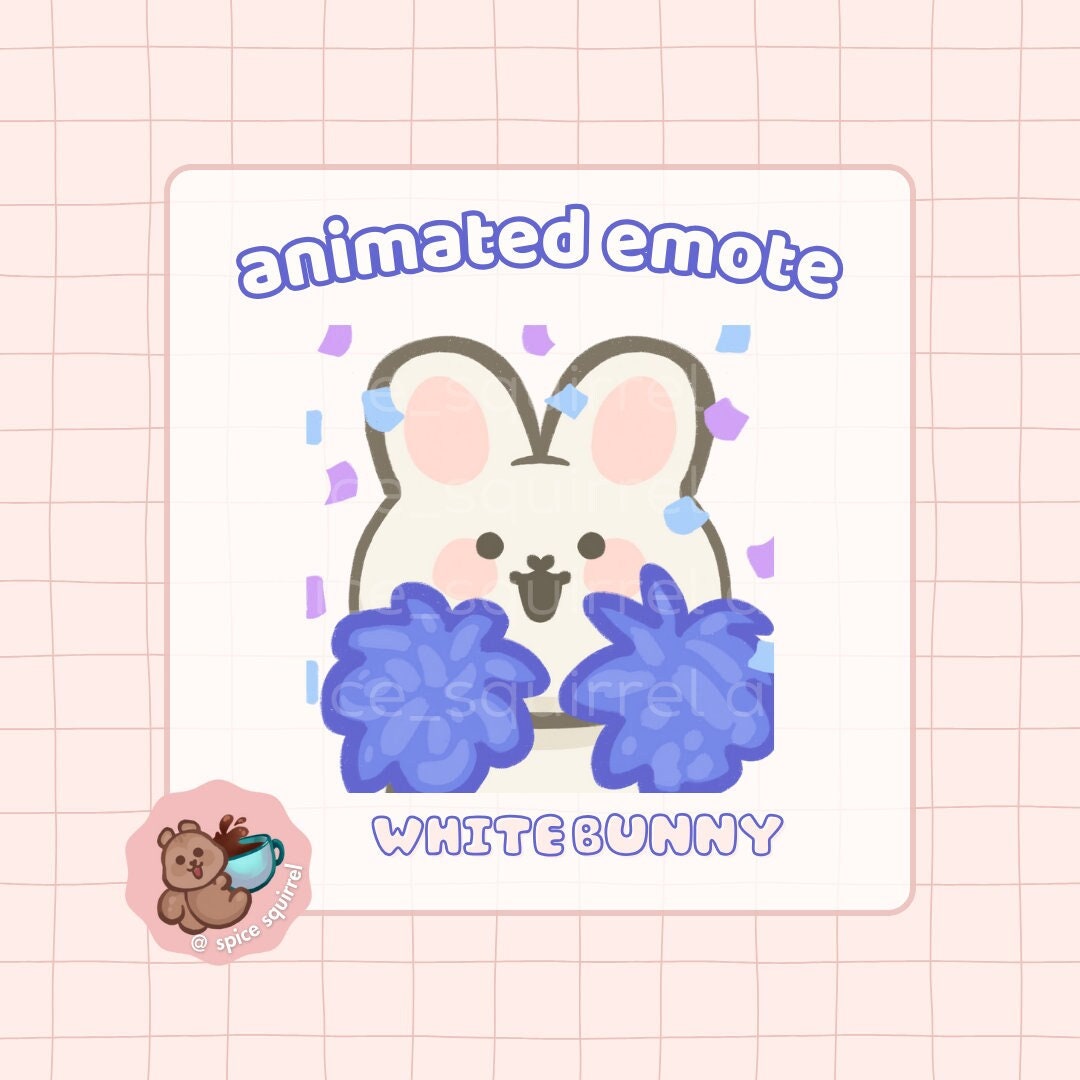 Animated White Bunny Twitch & Discord Emote | Kawaii Aesthetic / Cute ...