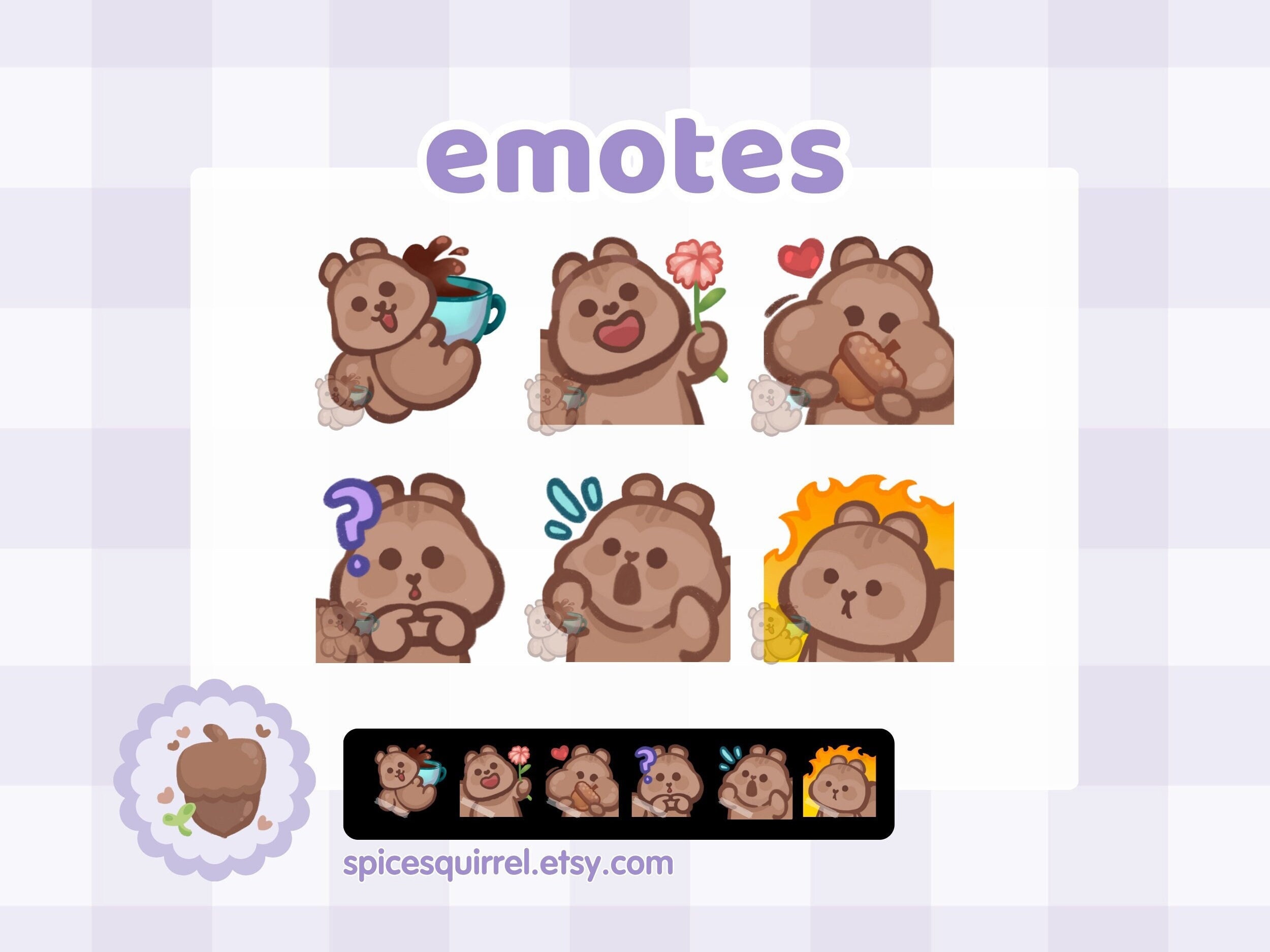 Little Squirrels/chipmunks Emote Pack for Twitch Streamers | Kawaii ...