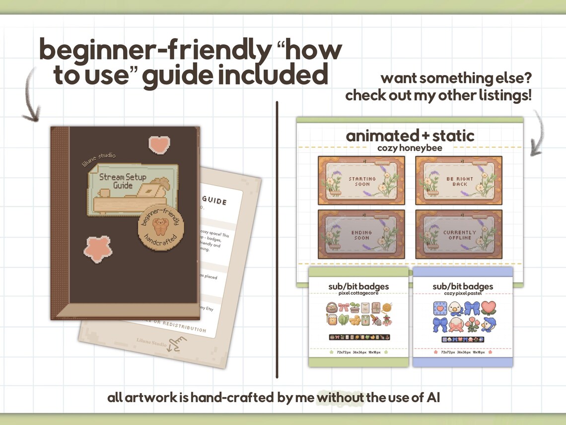 Animated Pixel Cottagecore Twitch Scenes – Cozy Nature Starting Soon ...