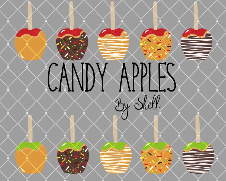 Caramel Apple Clipart Apple Clip Art Digital Clipart Fall - Etsy