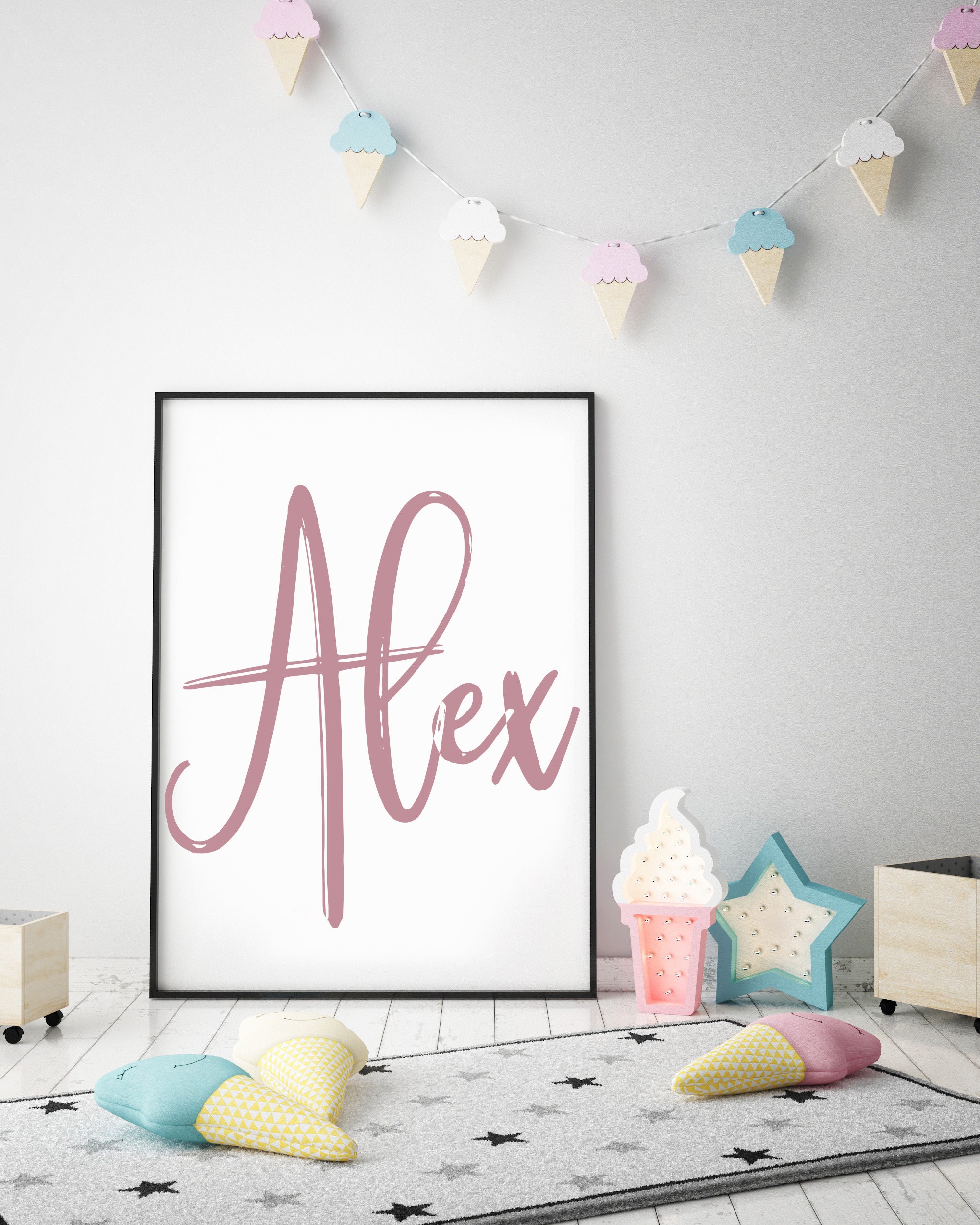 Custom Name Print, Nursery Decor, Nursery Print, Baby Name Print ...