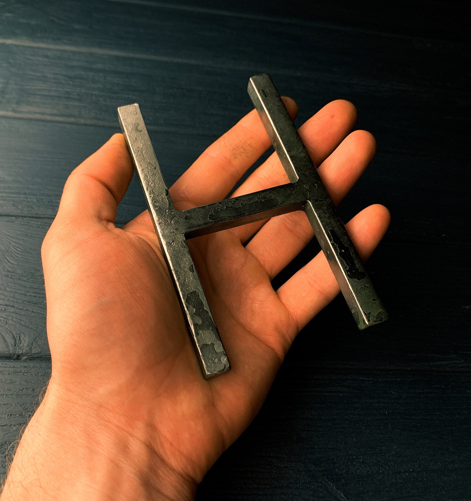 Wrought Iron Letter H Forged Letters 6th Anniversary Gift | Etsy