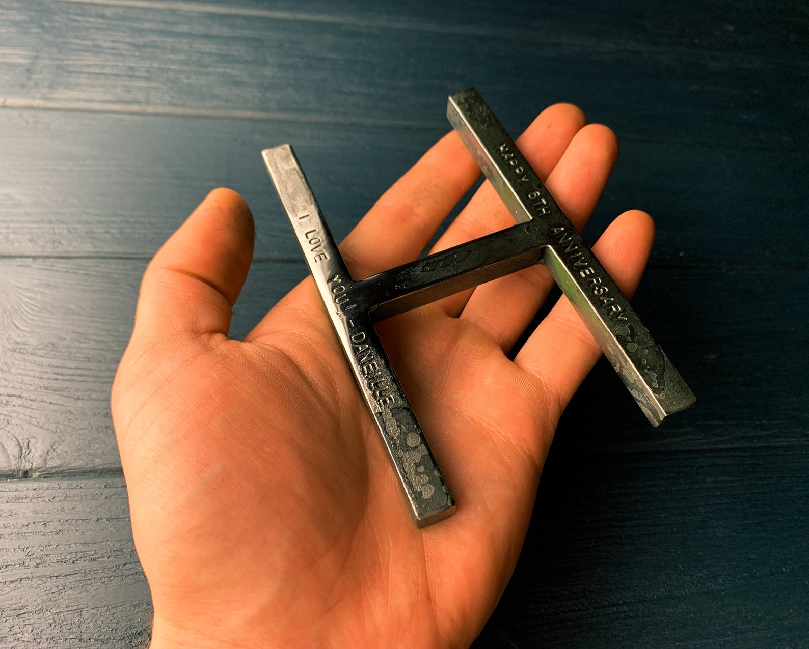 Wrought Iron Letter H Forged Letters 6th Anniversary Gift | Etsy