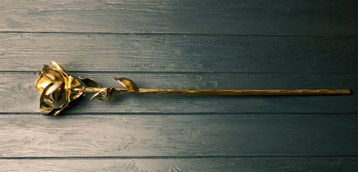 Forged Bronze Rose Bronze Anniversary Gift 8 Year Wedding | Etsy