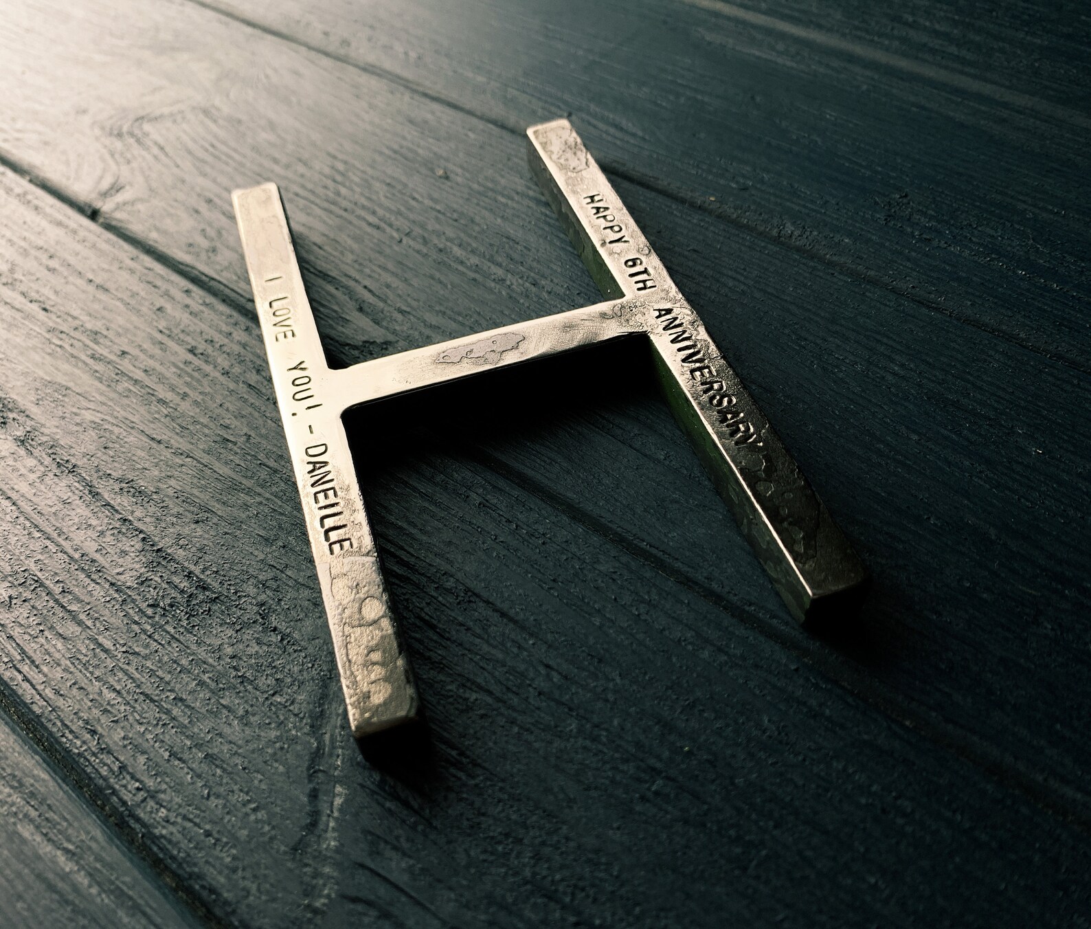 Wrought Iron Letter H Forged Letters 6th Anniversary Gift | Etsy