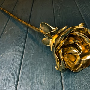 Forged Bronze Rose, Bronze Anniversary Gift, 8 Year Wedding Gifts ...