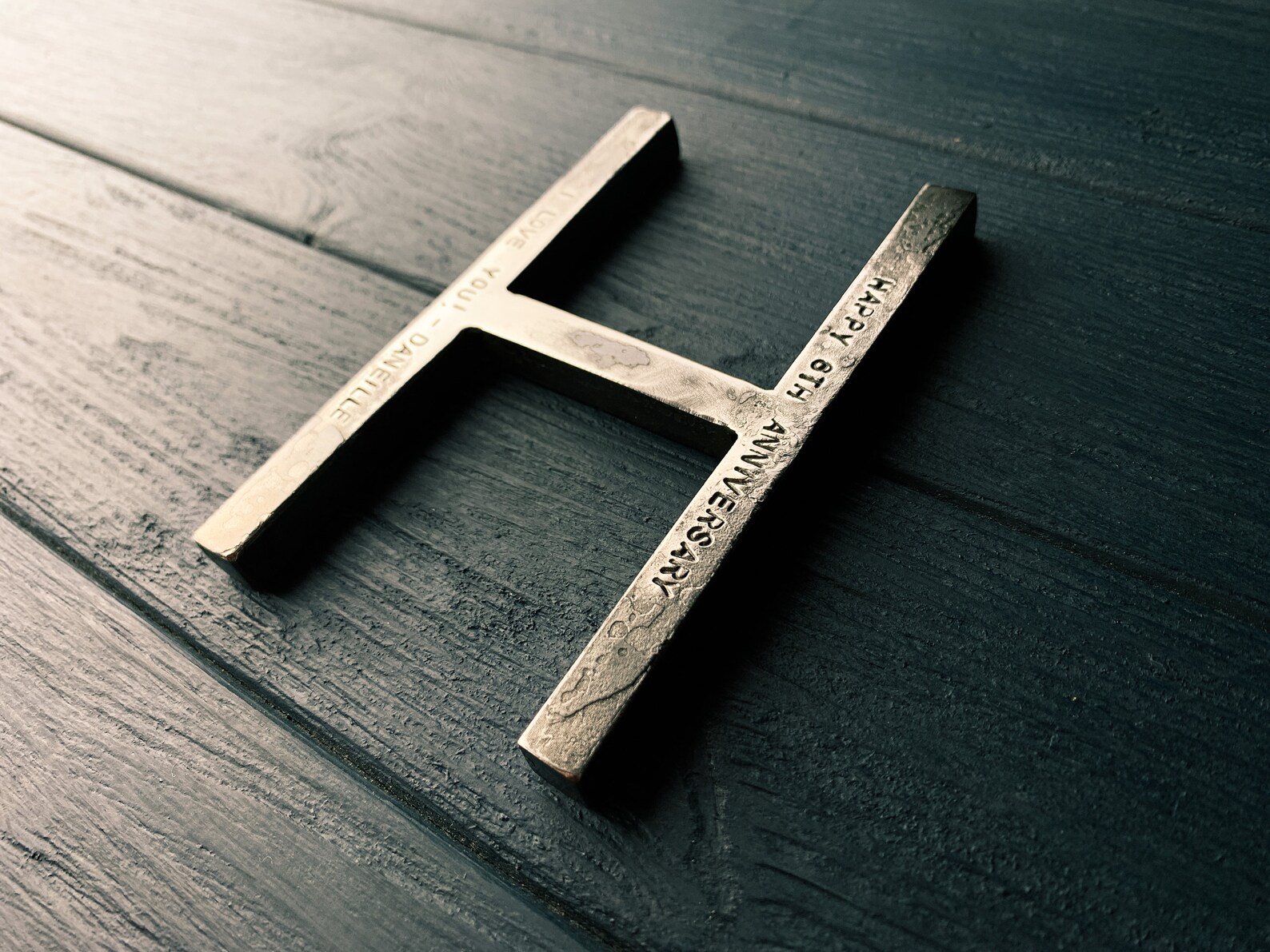 Wrought Iron Letter H Forged Letters 6th Anniversary Gift | Etsy