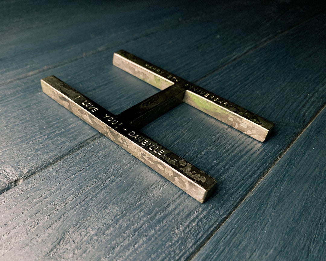 Wrought Iron Letter H, Forged Letters, 6th Anniversary Gift, Forged ...