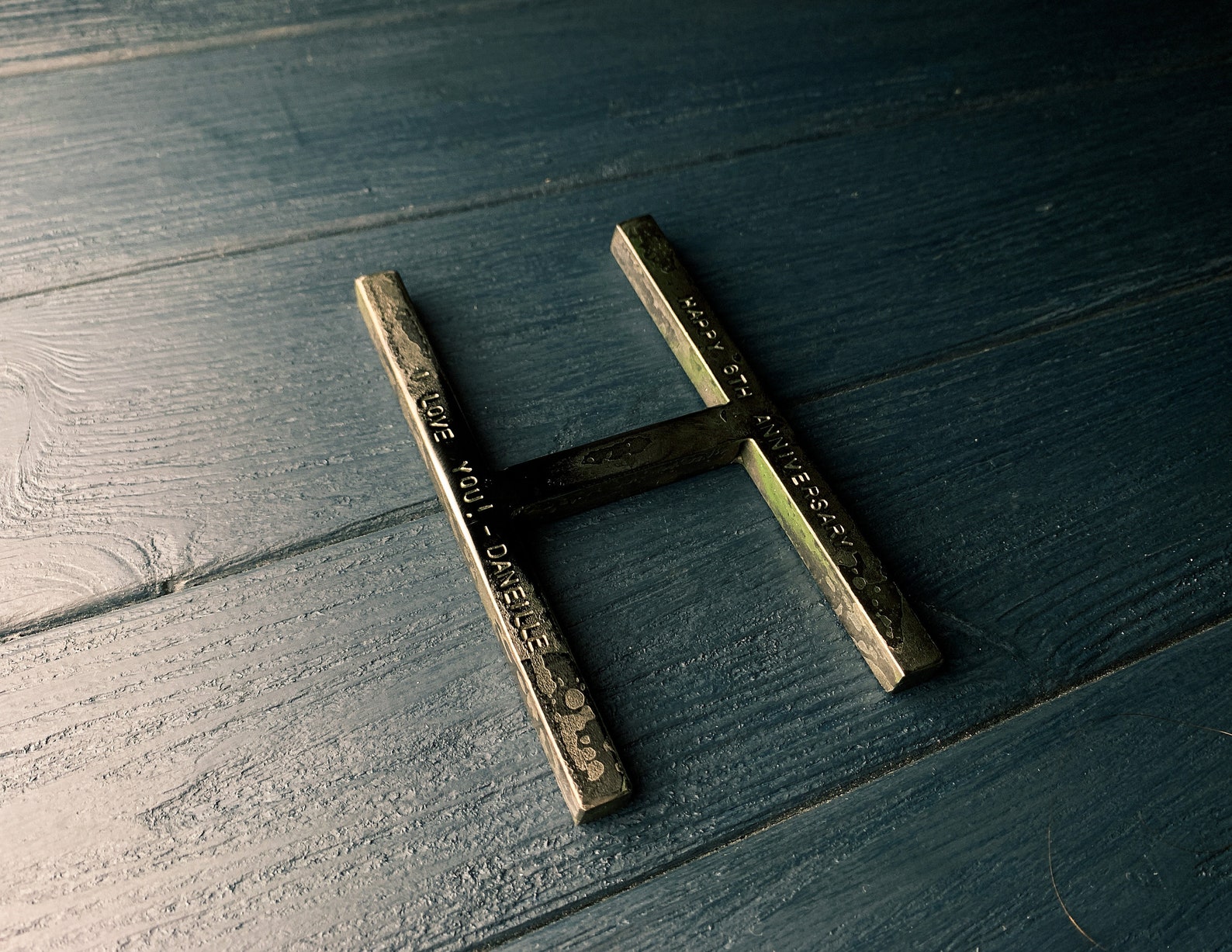 Wrought Iron Letter H Forged Letters 6th Anniversary Gift | Etsy