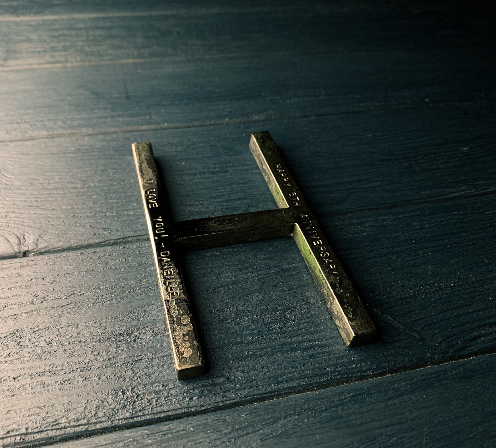 Wrought Iron Letter H Forged Letters 6th Anniversary Gift | Etsy