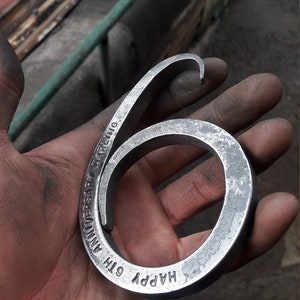 Forged Six, 6th Anniversary Gift, Iron Jewelry, Iron Anniversary, Iron ...