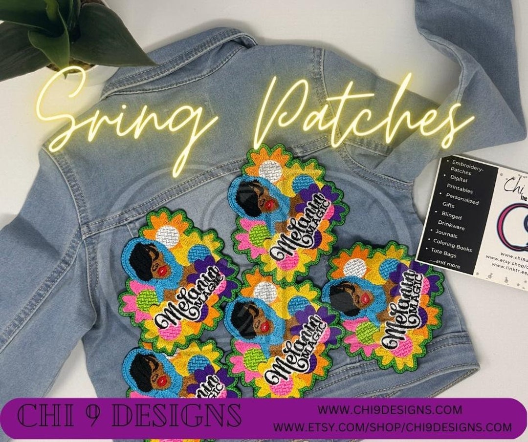 African American Patch| Woman Wearing a Scarf| Embroidered Patch ...