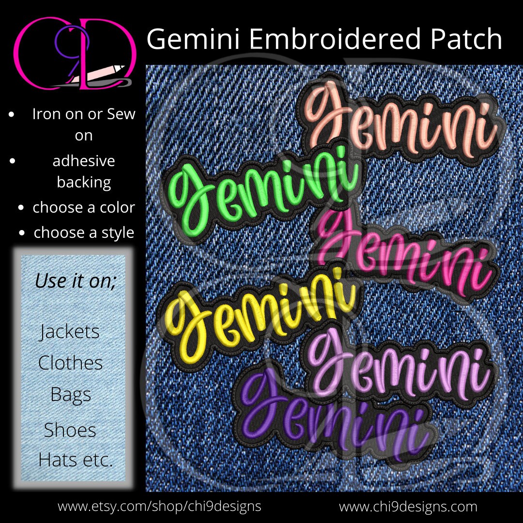 Gemini Embroidered Patch, Iron on Patch, Sew on Patch - Etsy