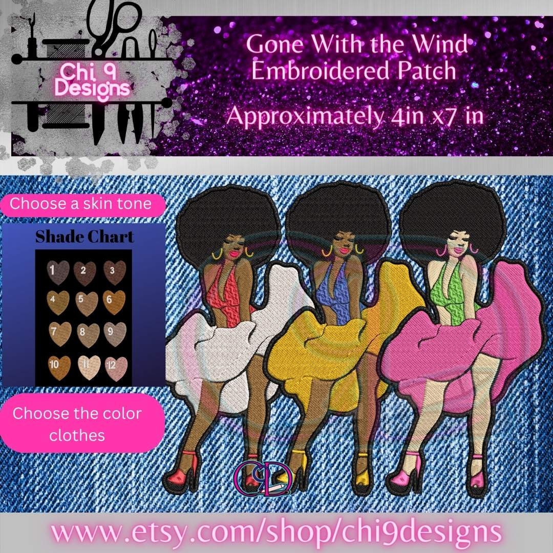 Embroidered Patch, Afro Woman, Gone With the Wind - Etsy