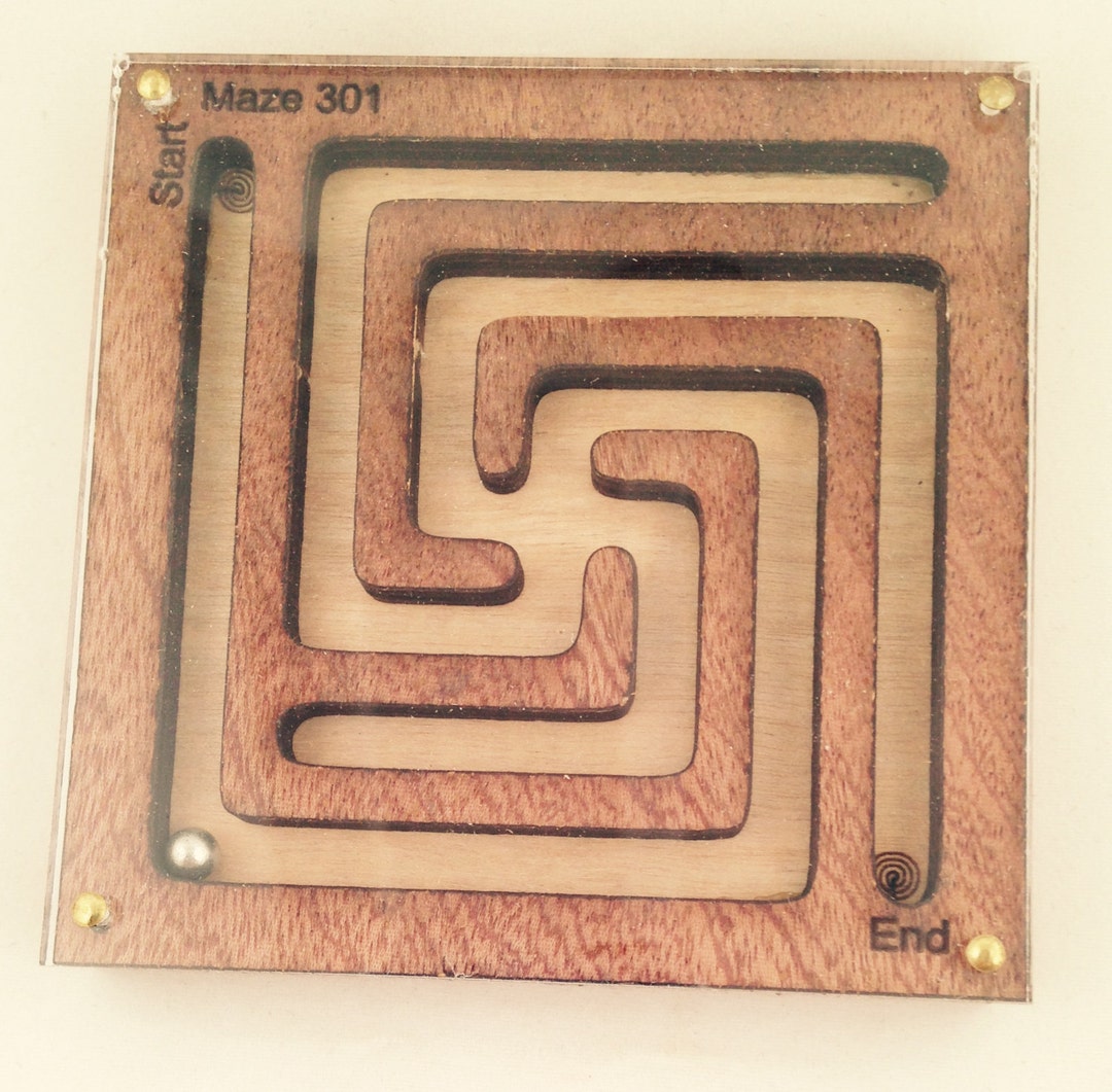 Wooden Maze - Curve Style (3 Inch Sq) - Etsy