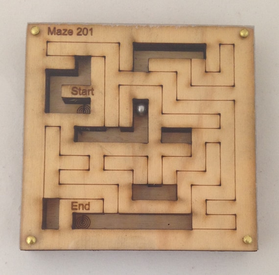 Wooden Maze Hidden Path Style 3 Inch Sq | Etsy