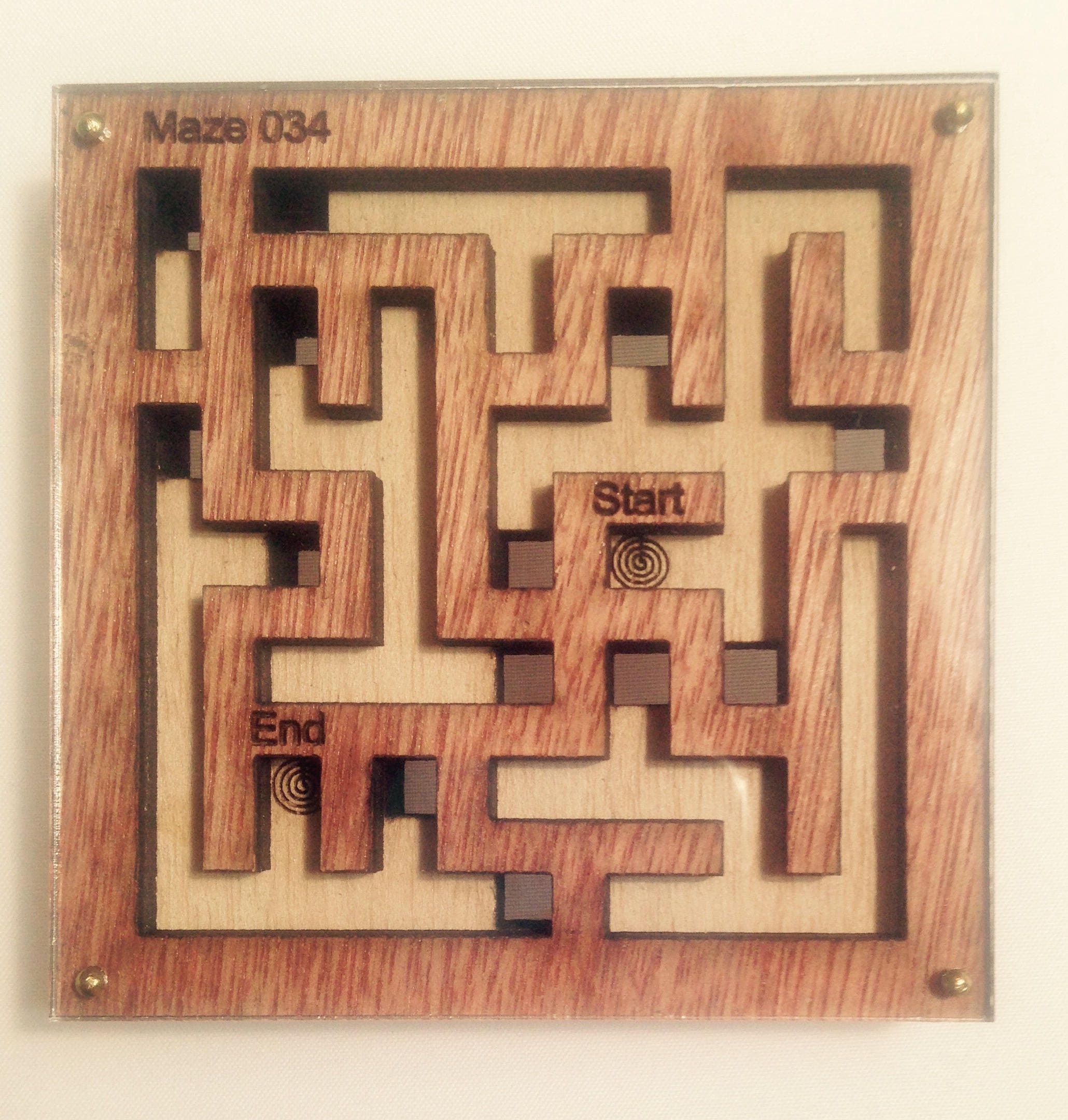 Wooden Maze - 2 Sided, 1 Maze Square Style (3 Inch Sq) - Etsy