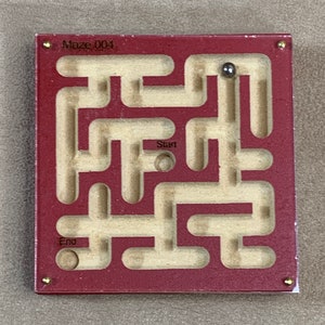 Wooden Maze Square Style 3 Inch Sq Red - Etsy