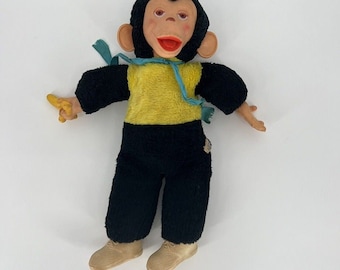 Vintage 60s Mr Bim Zip Zippy Monkey Banana Eating Chimpanzee Rubber ...