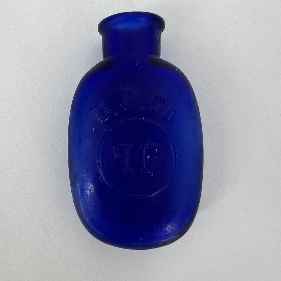Antique 1890's Miniature Old Deep Cobalt Pill Bottle Blue Tablets ...
