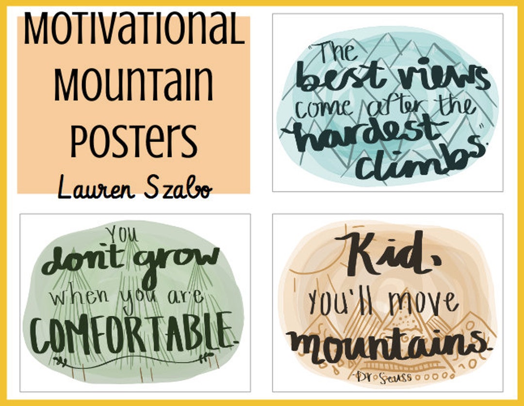 3 Motivational Mountain / Wilderness Posters / Prints - Etsy
