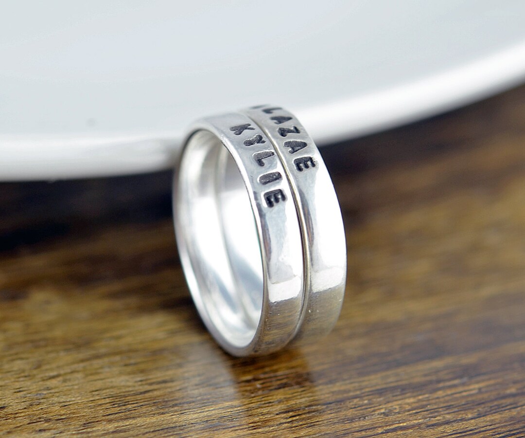 Personalized Stacking Rings, Personalized Gifts, Custom Ring, Name Ring ...