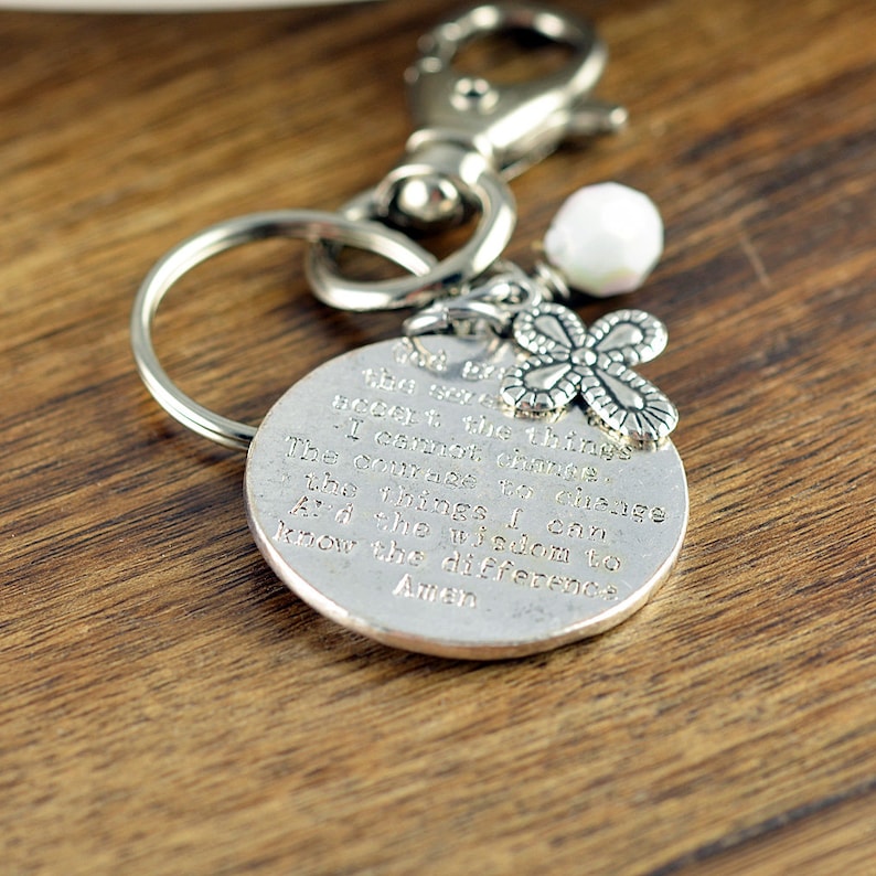 Serenity Keychain - Serenity Prayer Keyring Keychain, Personalized ...