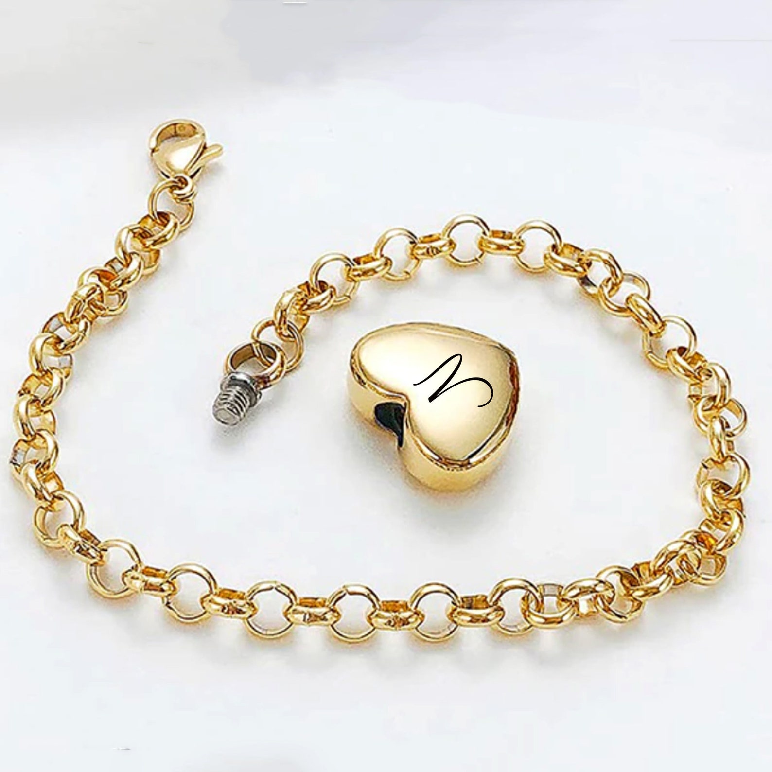 Personalized Cremation Bracelet, Cremation Jewelry, Ash Jewelry, Heart ...