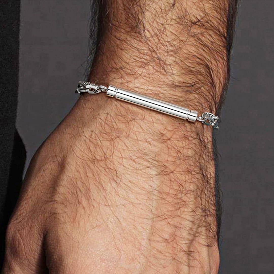 Mens Cremation Bracelet Silver Cremation Bracelet Memorial - Etsy