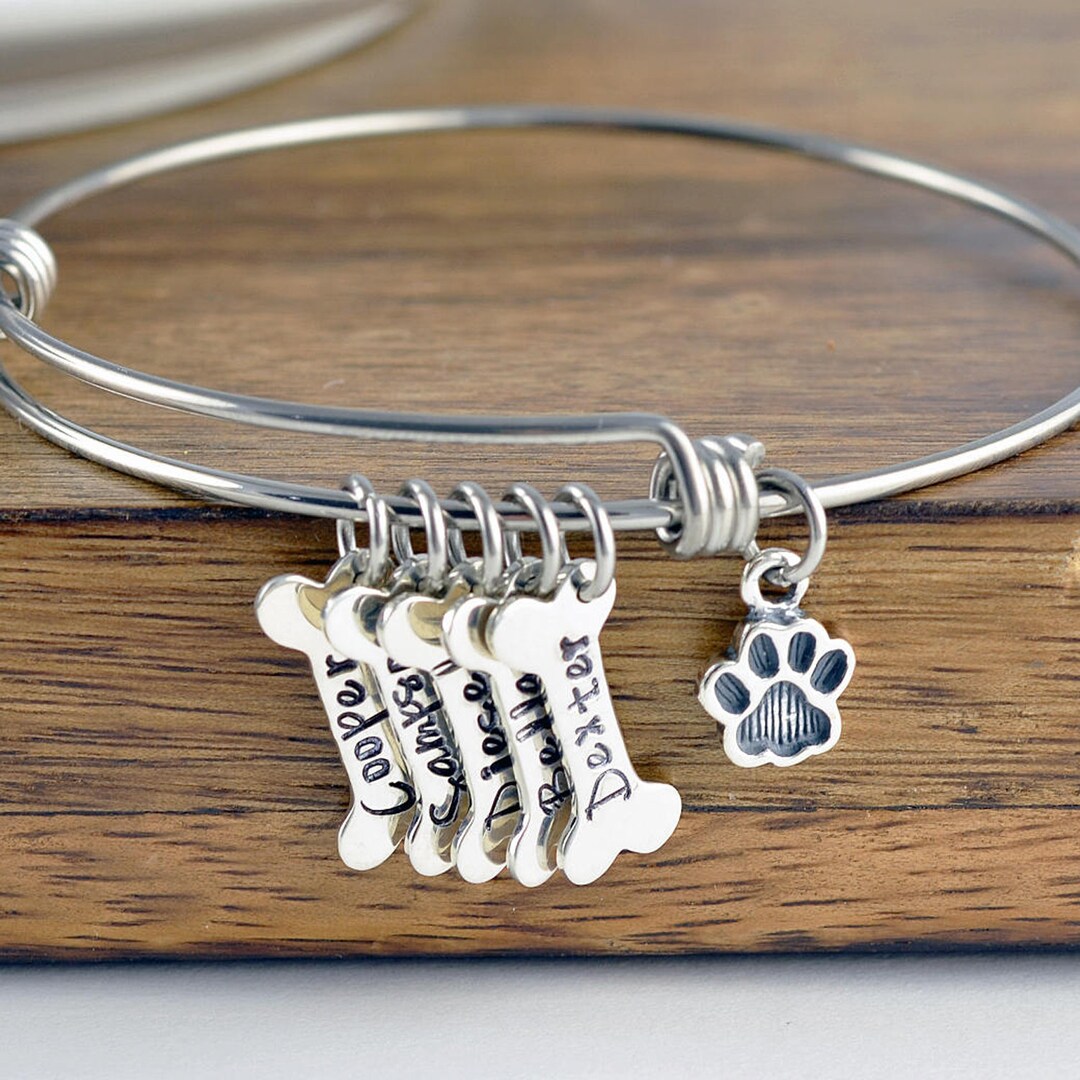 Dog Bone Bracelet Dog Bone Charm Dog Mom Gift Dog Paw - Etsy