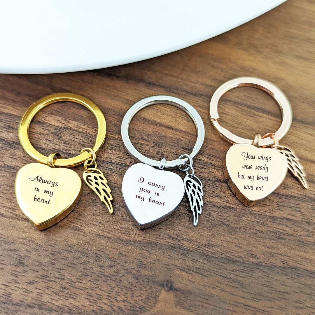 Cremation Heart Keychain, Cremation Jewelry, Urn Keychain for Ashes ...