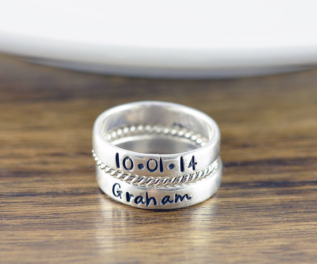 Stacking Rings - Mothers Ring - Stackable Name Rings - Gift for Mom ...