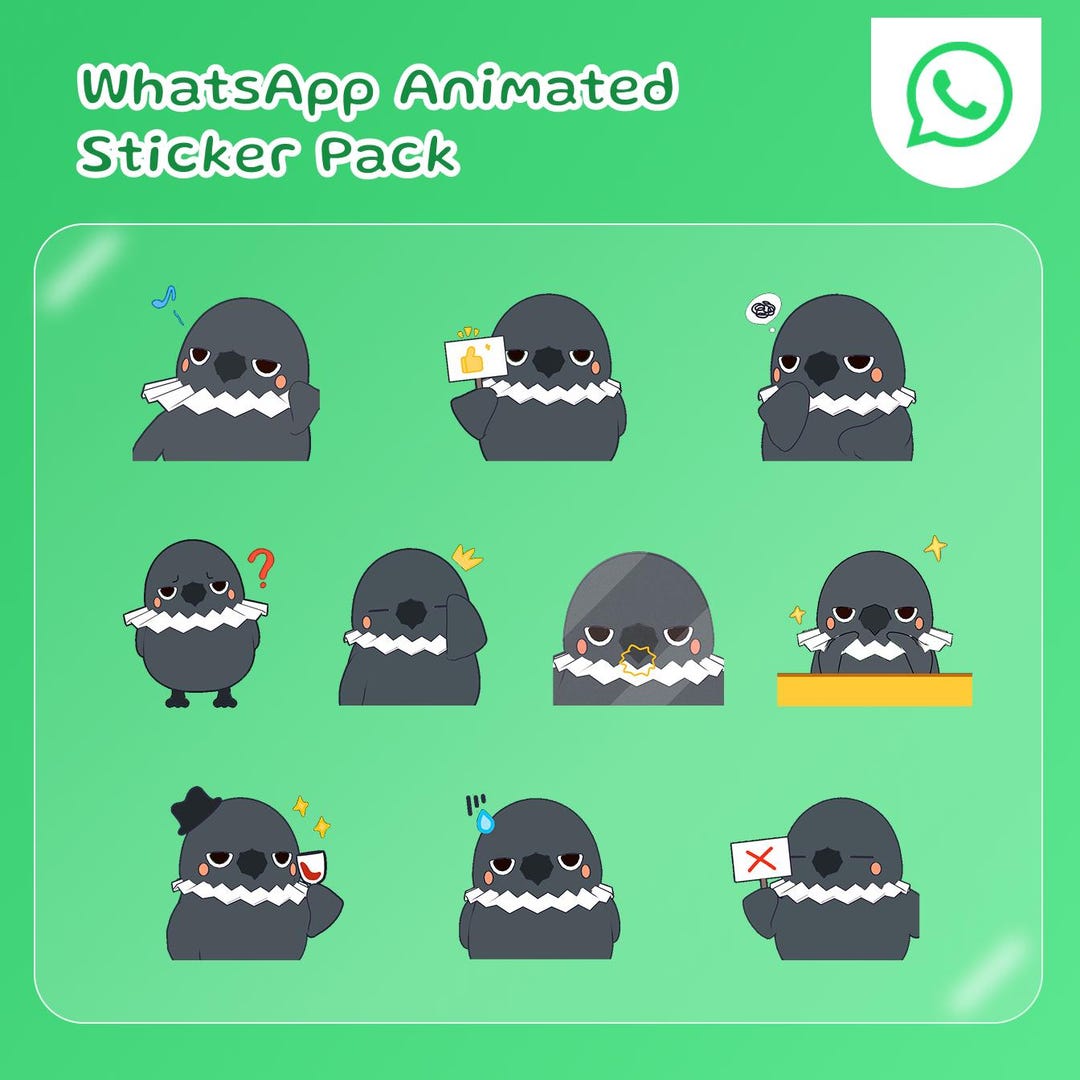 Whatsapp Animated Sticker Pack - Grumpy Crow | 10 Stickers | Sylus ...