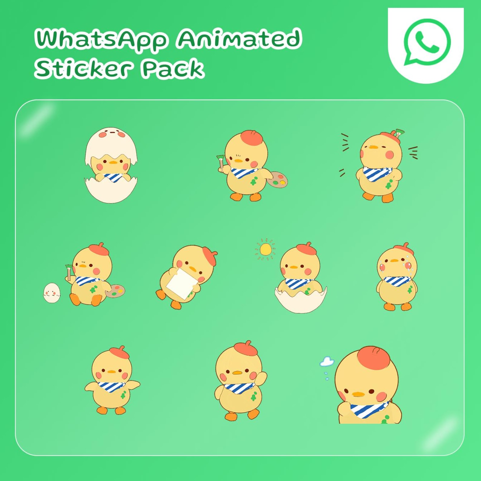 Whatsapp Animated Sticker Pack - Artsy Birb | 10 Stickers | Rafayel ...