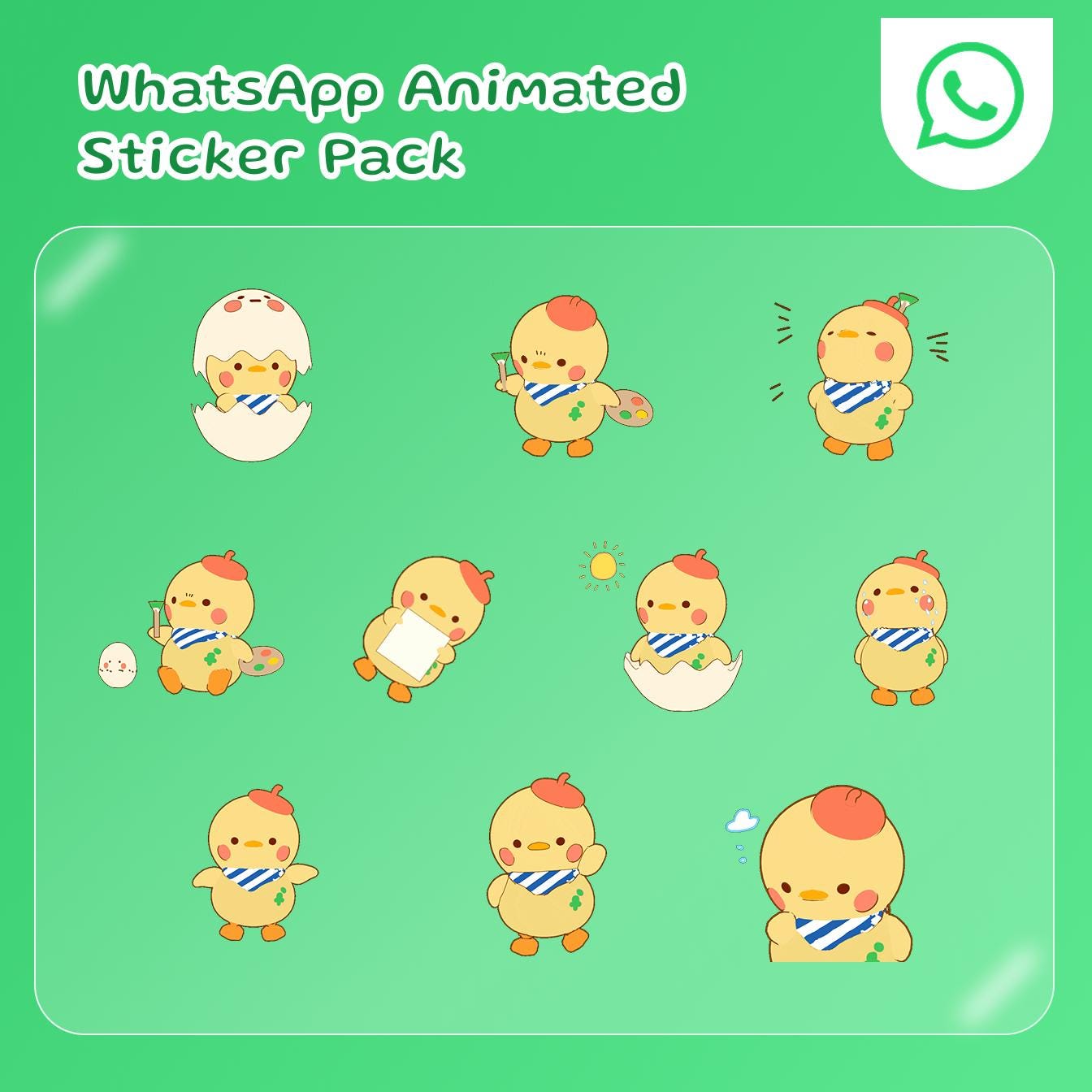 Whatsapp Animated Sticker Pack - Artsy Birb | 10 Stickers | Rafayel ...