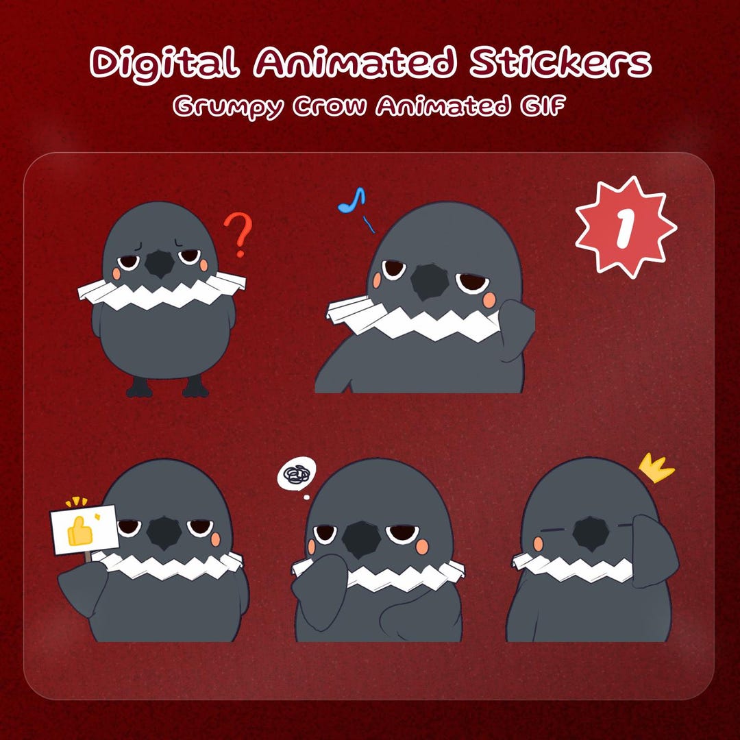 Animated Gifs - Grumpy Crow [1] | Sylus | Love and Deepspace - Etsy
