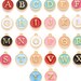 Assorted Colors 26 Round Alphabet Letter Initial Enamel Disc - Etsy