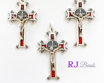 Lot of 2 Jesus Red Enamel Crucifix Rosary Cross Made in ITALY - Etsy