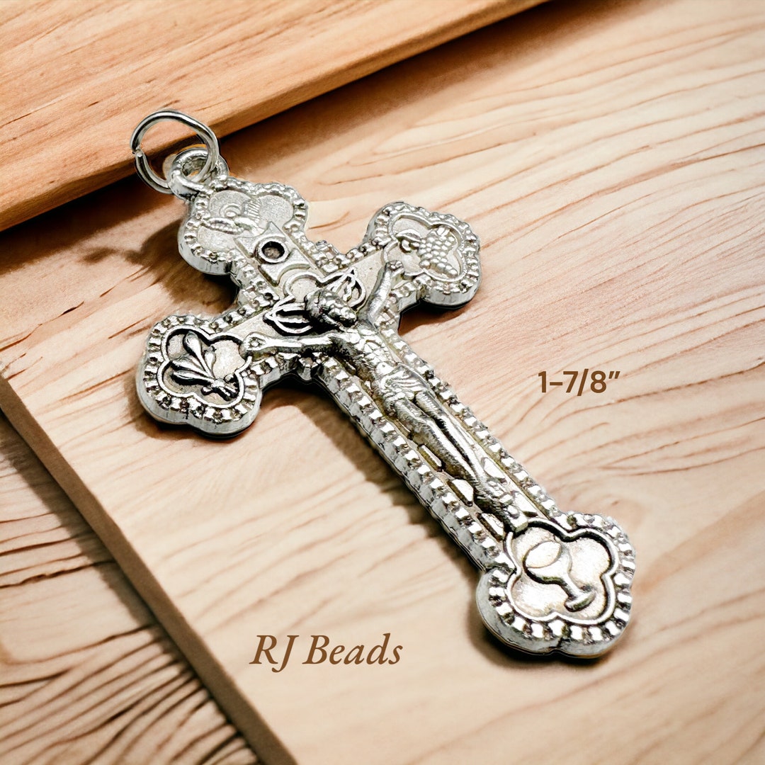 1, 10, 50 Pieces BULK 1-7/8 Inch Scrolled RCIA Silver Catholic ...
