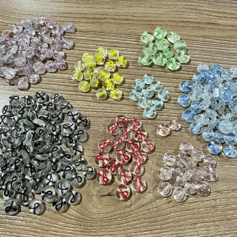 Pink Ribbon Beads - Etsy