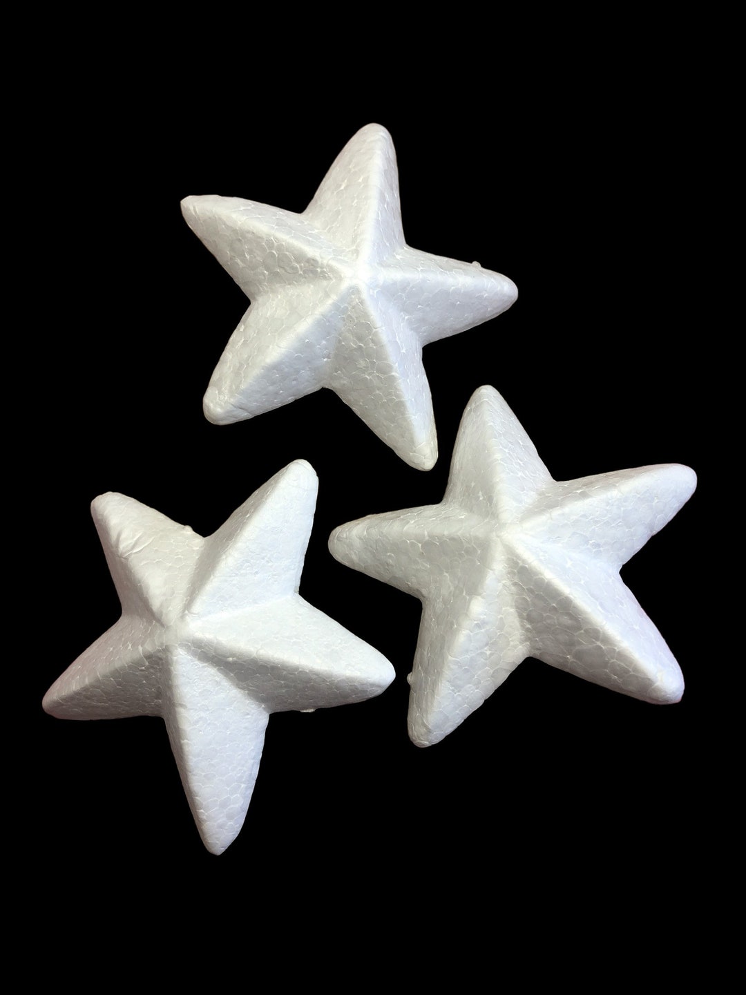 Smooth 3” Styrofoam 3D Stars. Paint, Glitter or Cover in Fabric and Put ...