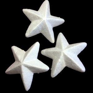 Smooth 3” Styrofoam 3D Stars. Paint, Glitter or Cover in Fabric and Put ...