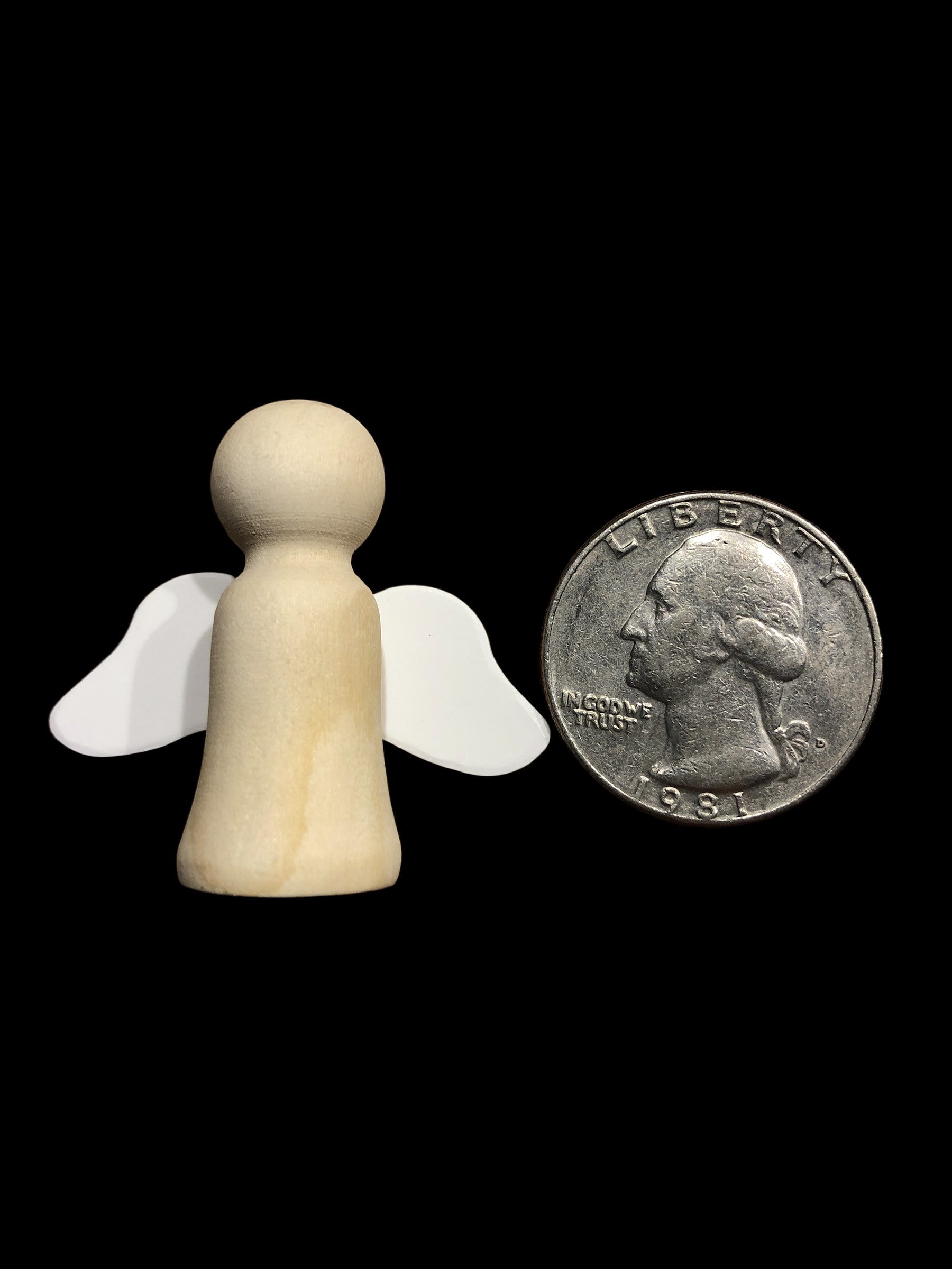 Set of 4 Mini Wood Angels. Miniature Scenes, Ornaments, Dough Bowl ...