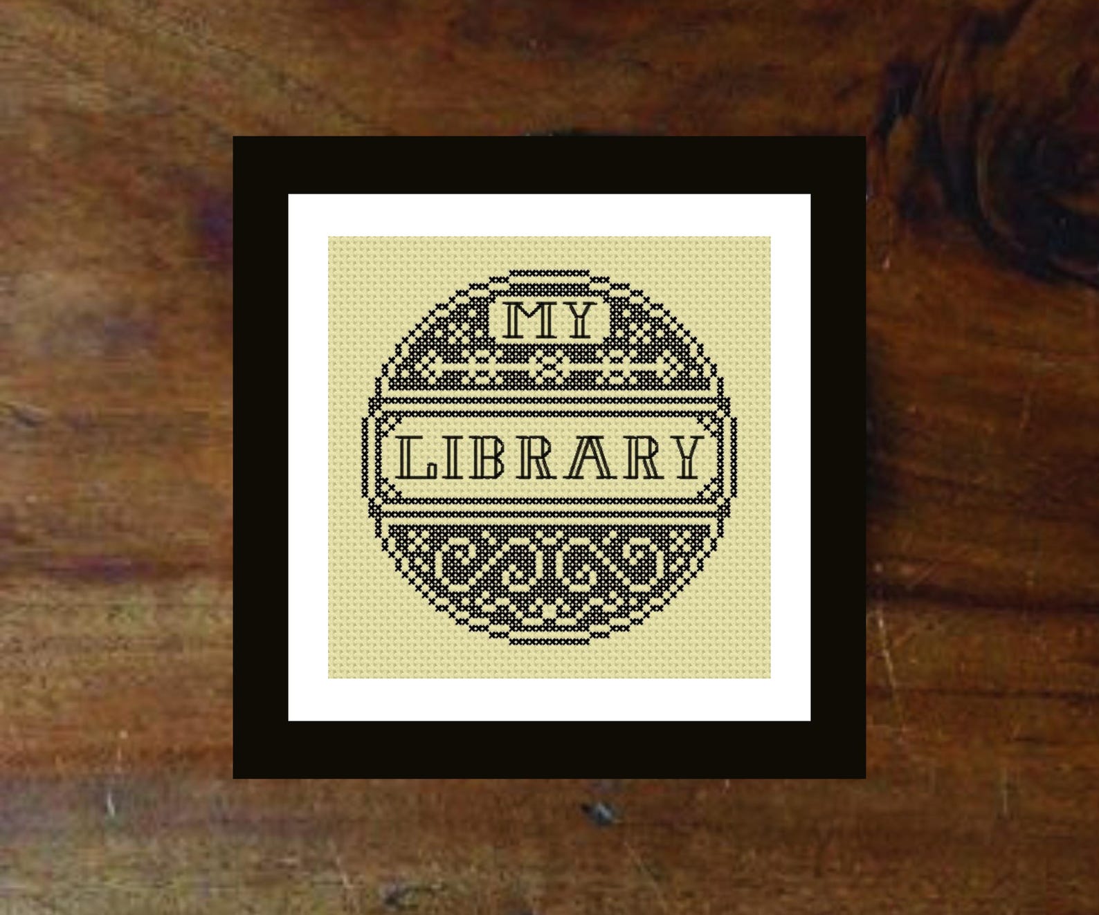 My Library Cross Stitch Pattern: Book Lover Gift (digital Download) - Etsy